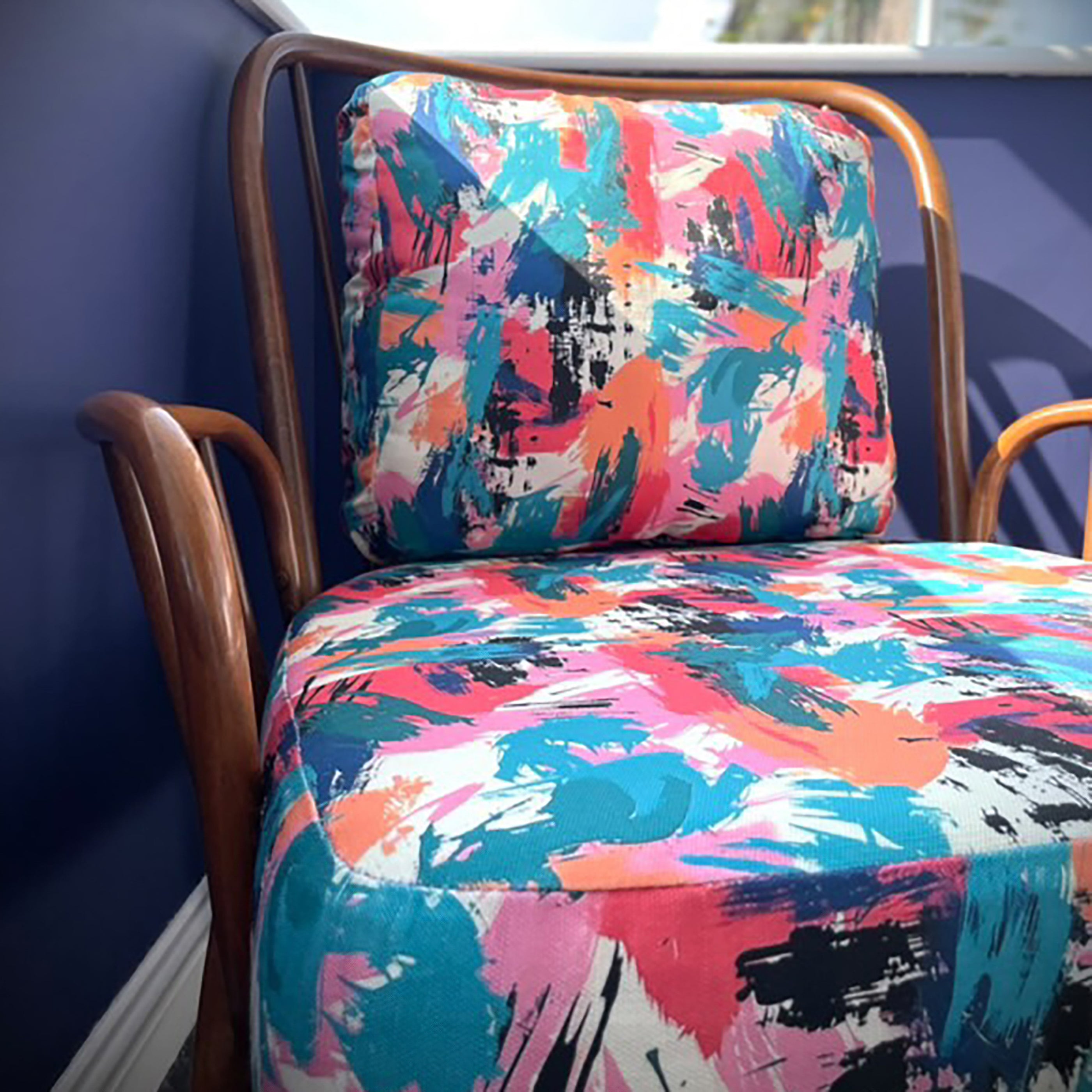 Dash No.8 – Multicoloured Abstract Brushstroke Upholstery Fabric