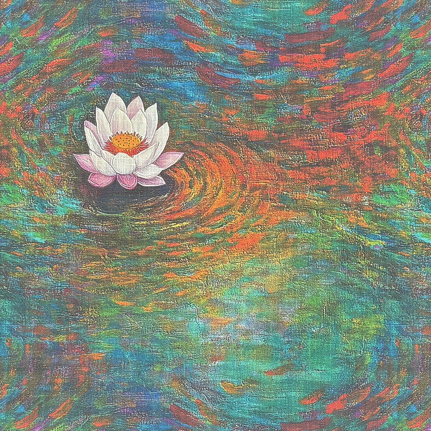 Expressionism No.1 – Artistic Multicolour Upholstery Fabric with Lotus